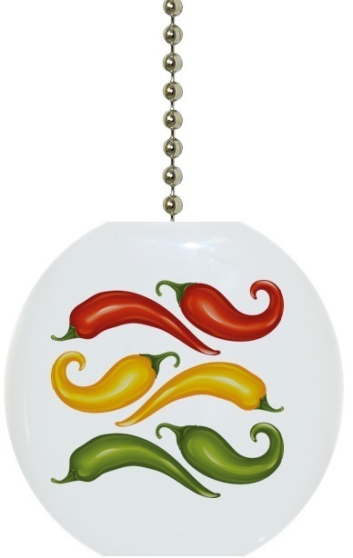 Colorful Chili Peppers Kitchen Solid CERAMIC Ceiling Fan Light Lamp ...