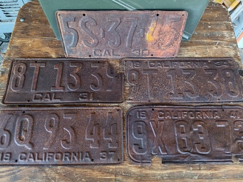 Vintage California License Plate Lot ~ 1930 1931 1934 1937 1941 ~ Rat ...