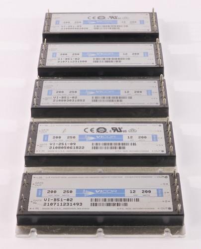 (Lot of 5) Vicor DC to DC Converter 200VDC 200W Input to 12VDC 200W ...