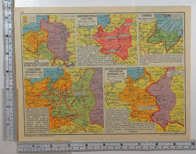 1941 WW2 MAP SOVIET GERMAN PARTITION DANZIG EWSURRECTION 1919-1921 ...