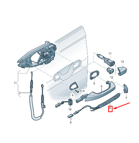 NEW AUDI Q8 4MN FRONT RIGHT DOOR HANDLE TOUCH SENSOR LHD 4N0927754 ...