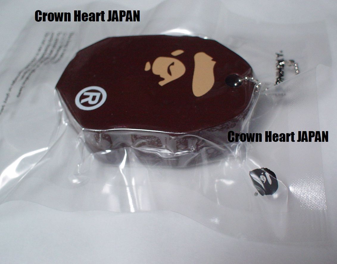 A BATHING APE BAPE APE HEAD Keychain Key Holder Brown Auth | eBay