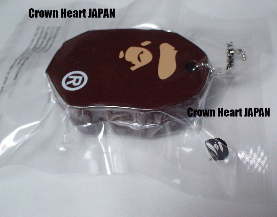 A BATHING APE BAPE APE HEAD Keychain Key Holder Brown Auth | eBay