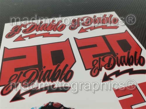 Fabio Quartararo 20 El Diablo decals set stickers sheet motogp Yamaha ...