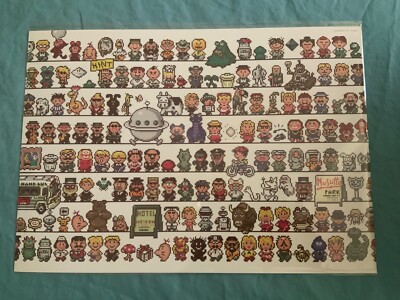 Earthbound Mother 2 Poster official w Nintendo Seal, CAST Pixel Art, A3 size! | eBay