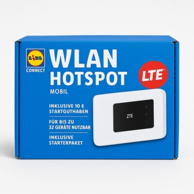 WLAN Hotspot Lidl Connect LTE Mobiler ZTE MF920U WiFi Router + 10 ...