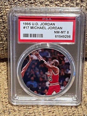 1995 UD Upper Deck Michael Jordan PSA 8 #17 Milk Cap New Case Bulls MJ ...