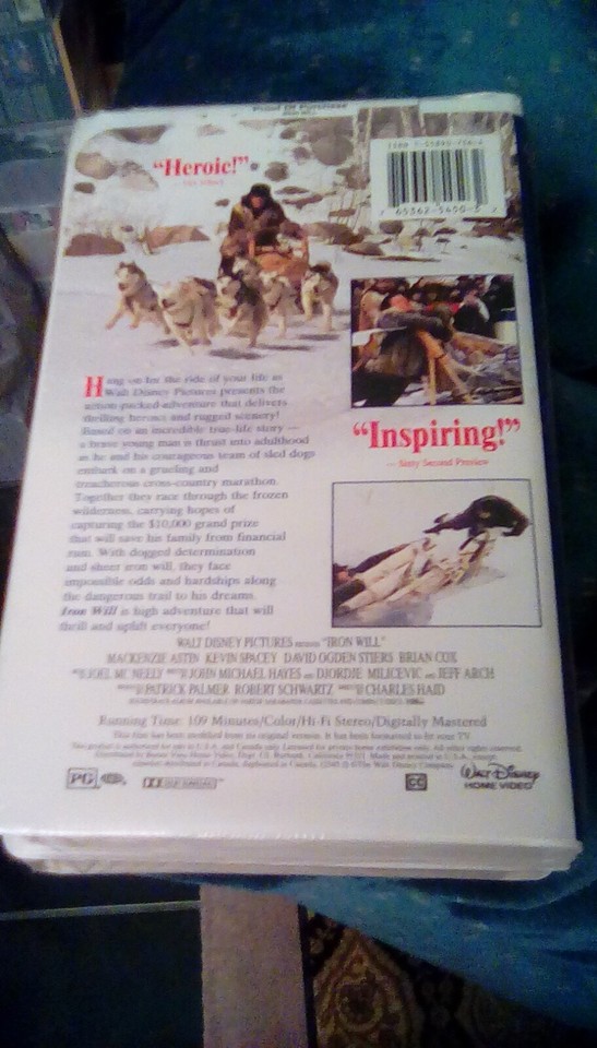 Walt Disney Iron Will VHS Kevin Spacey Alaska sled dogs cross country ...
