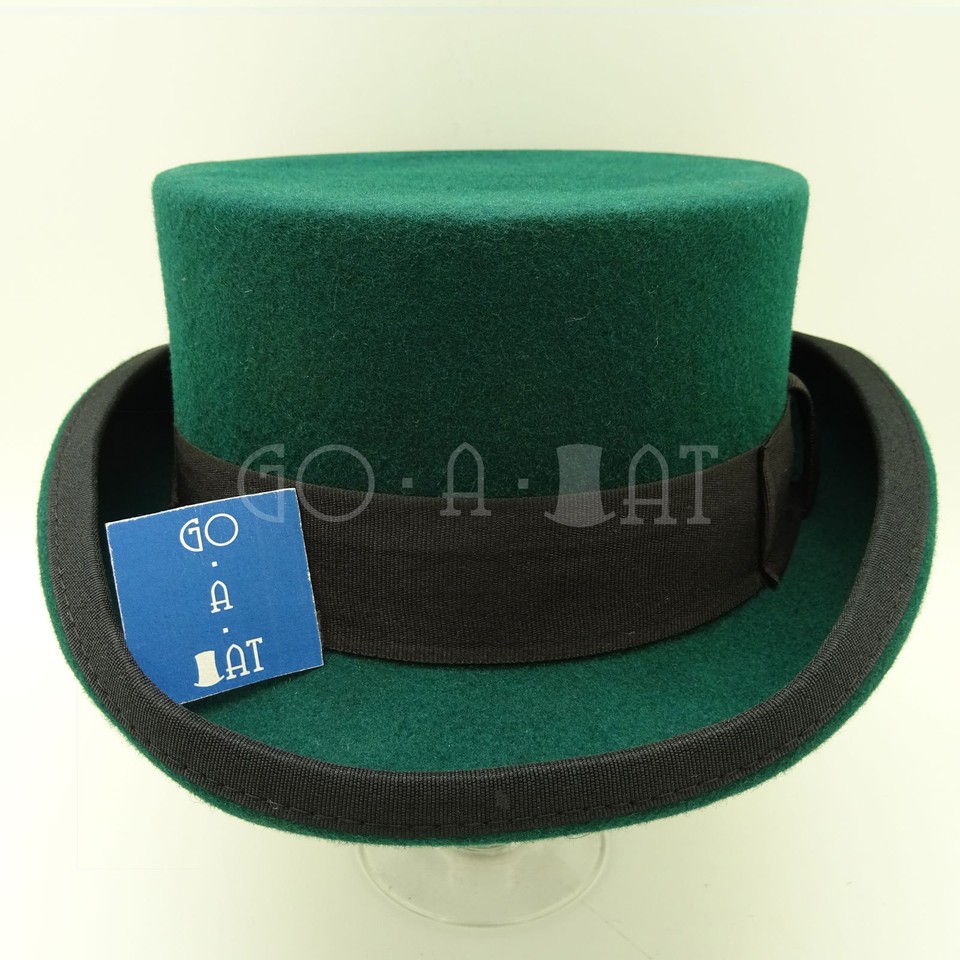 CLASSIC Wool Felt Tuxedo Top Hat Men Coachman Topper | 59cm | Black Red ...