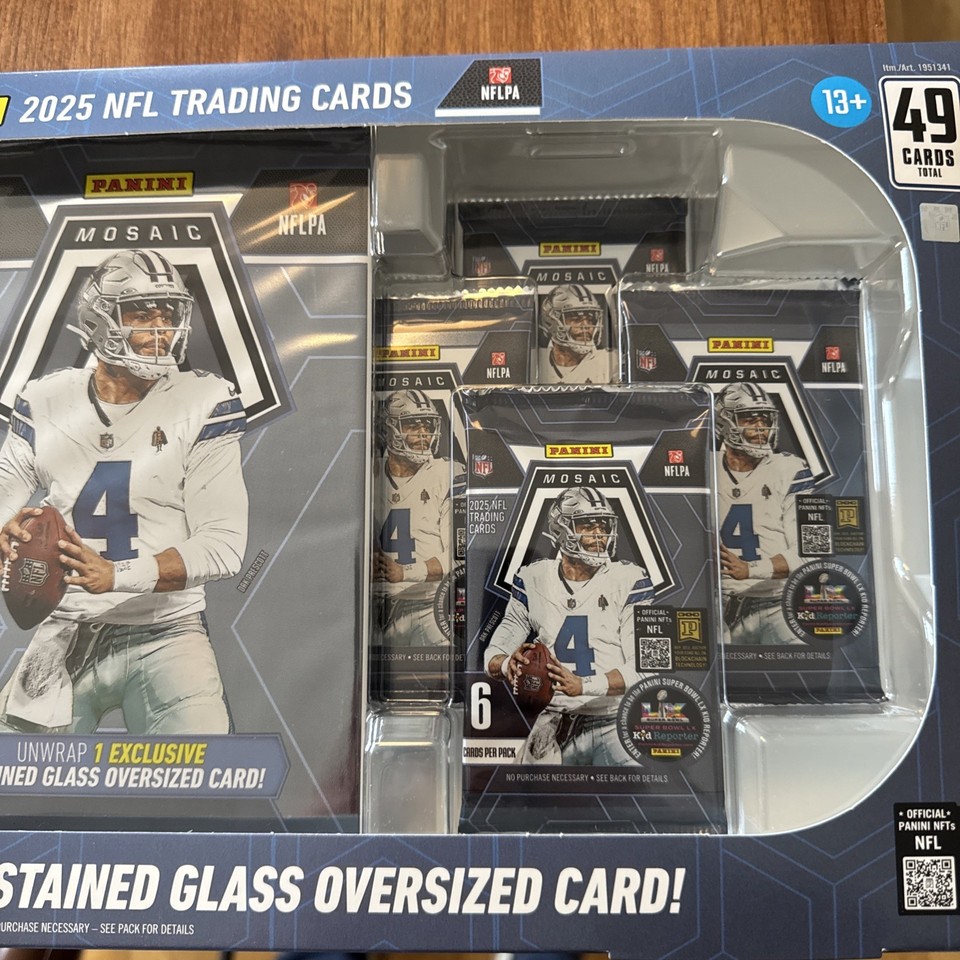 2025 Panini Mosaic NFL Costco Exclusive Bundle Box Jumbo Stained Glass ...
