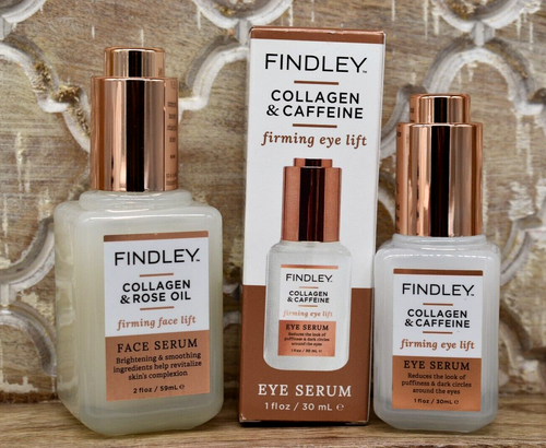 FINDLEY Set Collagen Caffeine Firming Eye Lift & Collagen Rose Oil Face ...