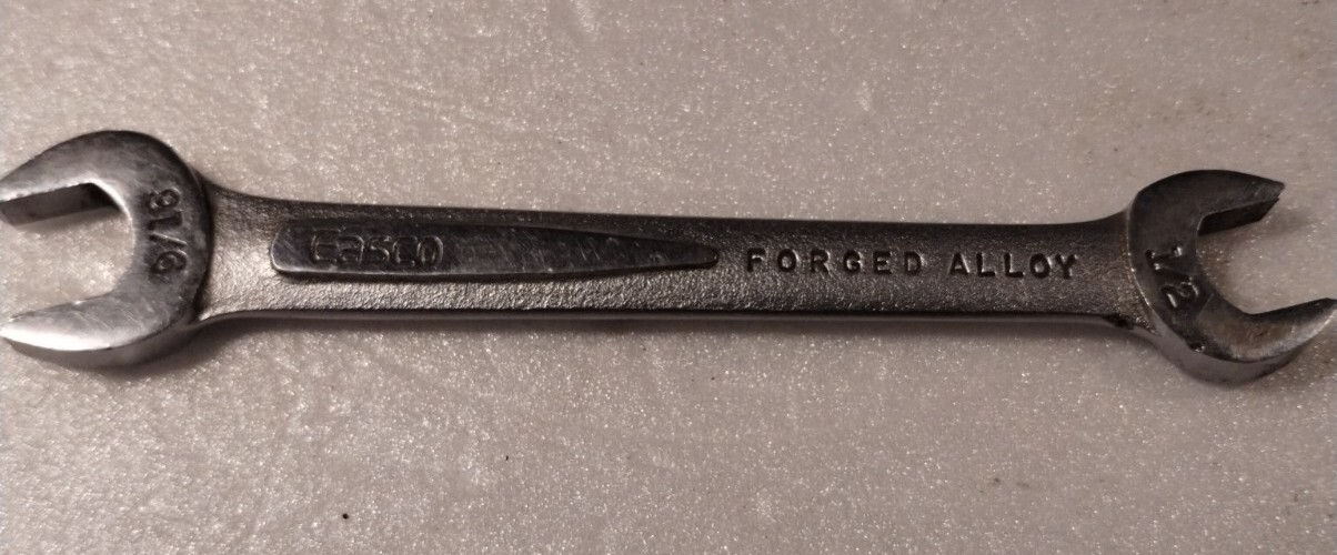 Easco Tools 9/16" x 1/2" inch SAE Double Open Wrench 61118 Made In USA ...