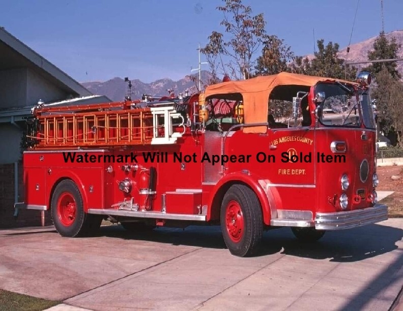 Crown Firecoach, Los Angeles County, Ca Fire Truck 11 Photograph Print 8.5x11" | eBay