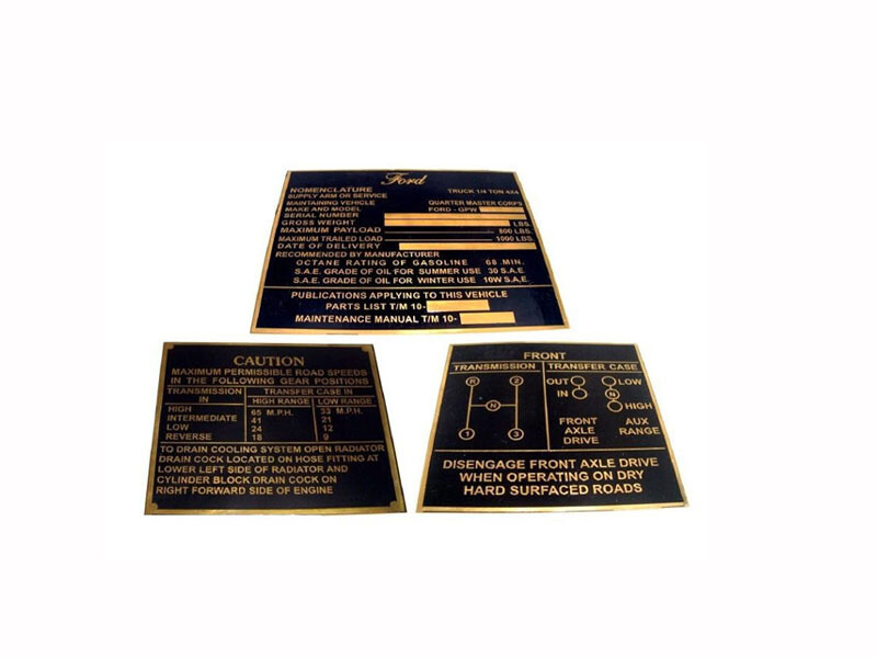 JEEP GPW FORD MID PRODUCTION BRASS DATA PLATE SET G503 WWII WW2 ...