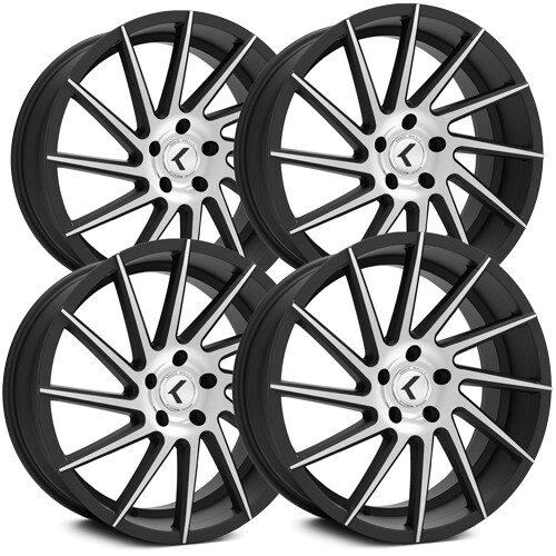 (4) Kraze KR181 Spinner 22x8.5 5x112 +40mm Black/Machined Wheels Rims ...