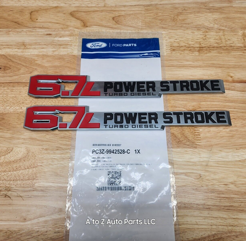 2023-2024 Ford Super Duty H.O. 6.7L RED Power Stroke Nameplates/Emblems ...