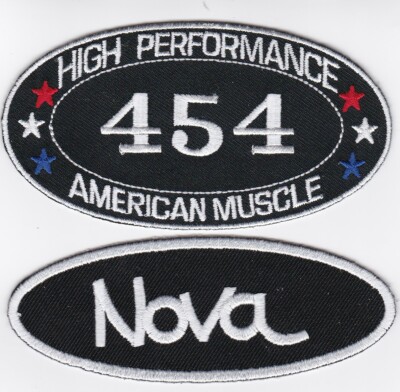 CHEVY NOVA 454 SEW/IRON ON PATCH EMBLEM BADGE EMBROIDERED V8 | eBay