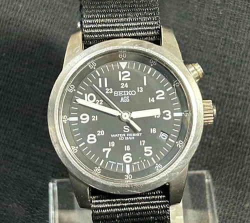 Seiko AGS Kinetic 5M22-6C20 SCFT001 Men's Watch Black Dial Analog Round ...