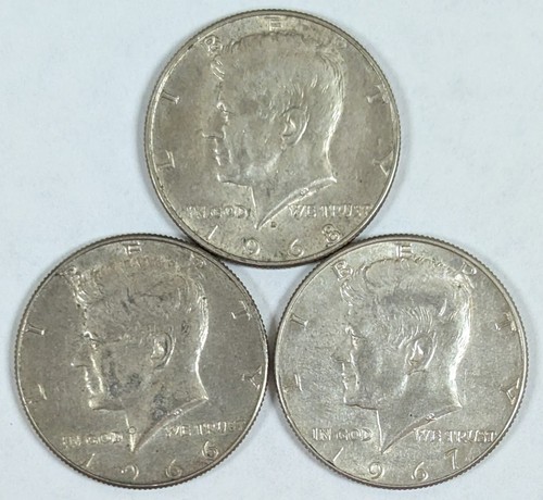 Kennedy Silver Clad Half Dollars 3 Different Dates | eBay