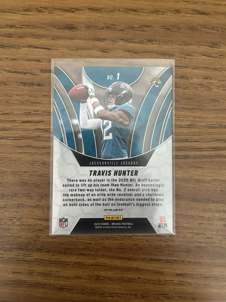 Travis Hunter 2025 Panini Mosaic Rookie Pink Fluorescent SSP ELEVATE ...