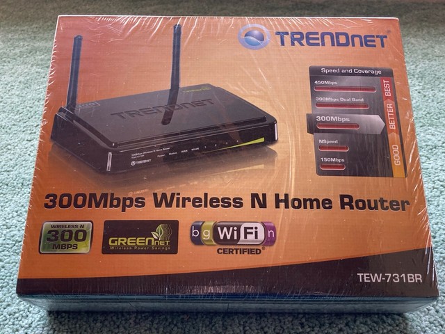 TRENDnet N300 TEW-731BR 4-Port Wireless Home Router - Black for sale ...