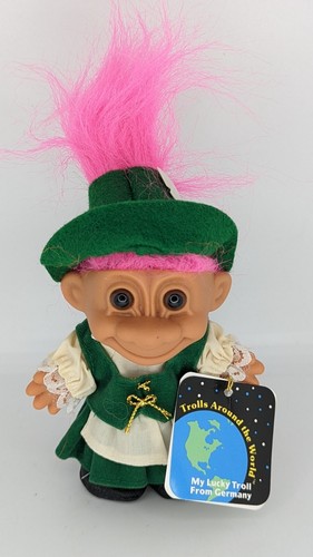 Vintage Troll Doll Pink Hair German Dress 5 inch | eBay