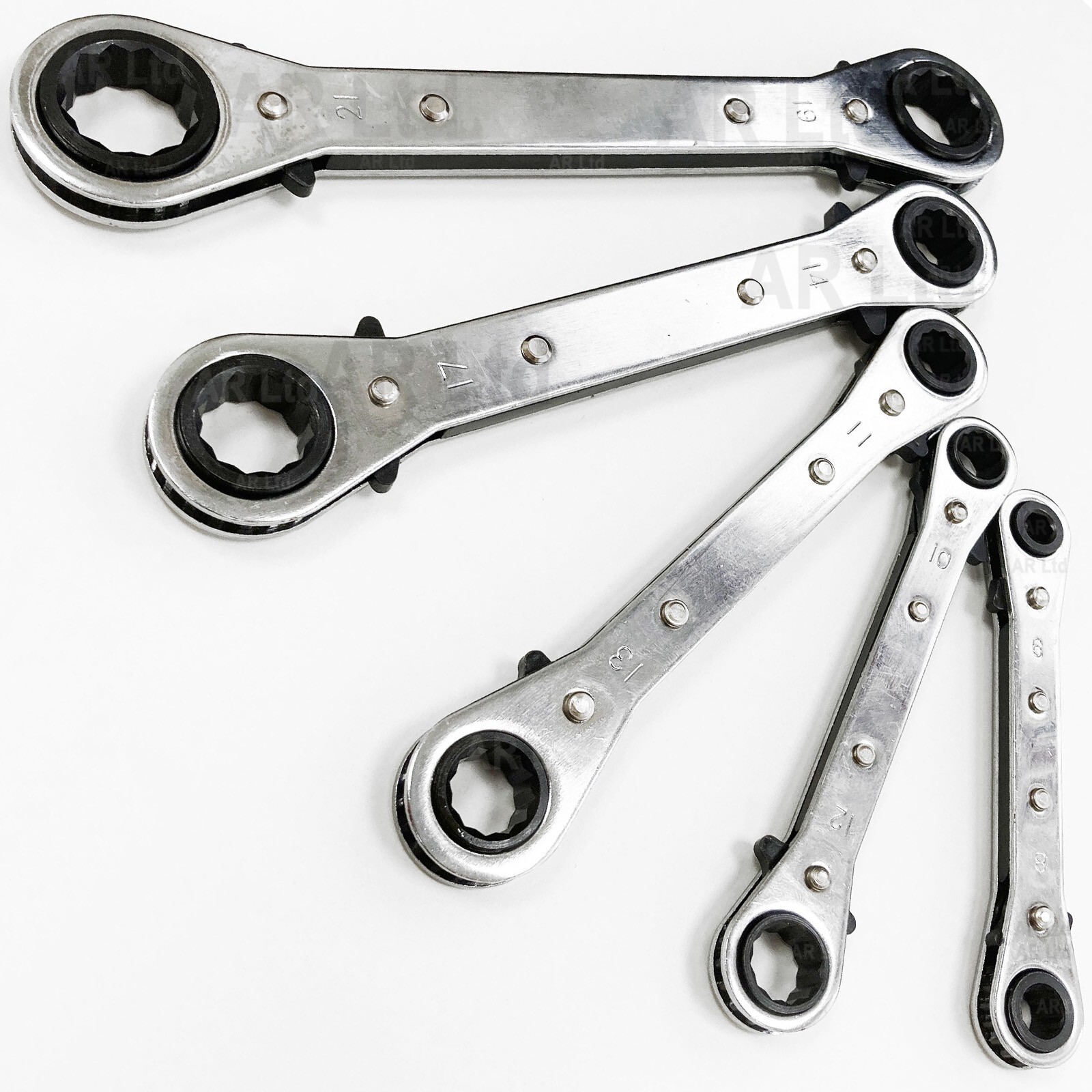 Ratchet Spanner Wrench Set 5 Metric Ratchet Ring Spanners 6-21mm ...
