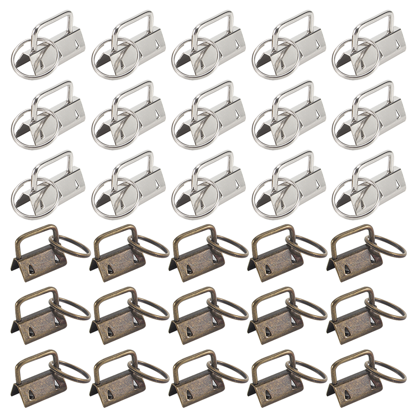 30pcs 1inch Key Fob Hardware Tail Clip Accessories With Split Rings For ...