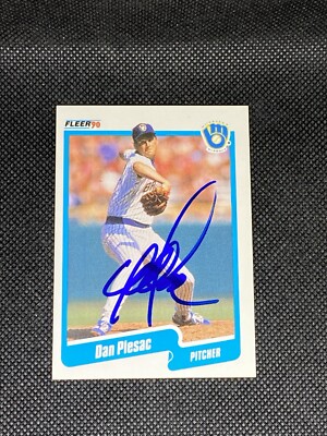 Dan Plesac Milwaukee Brewers 1990 Fleer Signed Auto Card #334 ~ COA | eBay