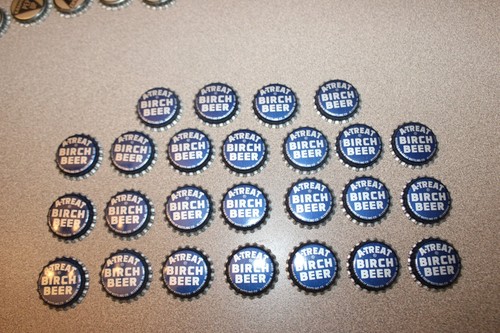 NOS 25 Vintage Soda Pop Bottle Caps A-TREAT BIRCH BEER Plastic Lined | eBay