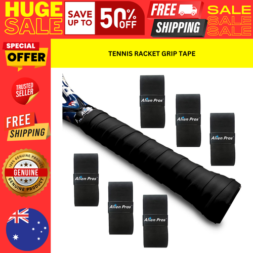 6 Grips Alien Pros Tennis Racket Grip Tape Precut And Dry Feel Tennis ...