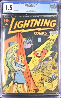 LIGHTNING COMICS #6 CGC 1.5 1941 THE MUMMY FLASH LIGHTNING SUPER RARE ...
