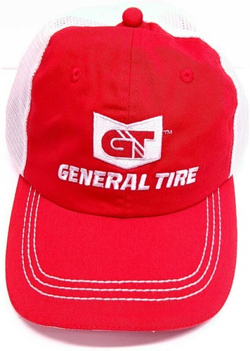 General Tire Mesh Snapback Embroidered Trucker Hat Red White American ...