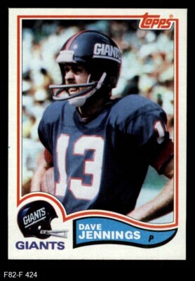 1982 Topps #424 Dave Jennings Giants-FB St. Lawrence 8 - NM/MT | eBay