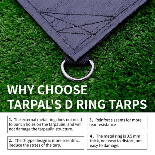 Tarp 8x10 Heavy Duty Tarps 14mil D-Shaped Metal Ring 8x10 Feet-Finished ...