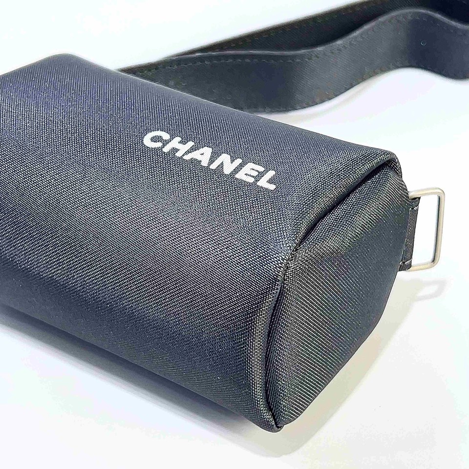 CHANEL Vintage Logo Shoulder Bag Pouch Nylon Gray Box Ladies Bag | eBay