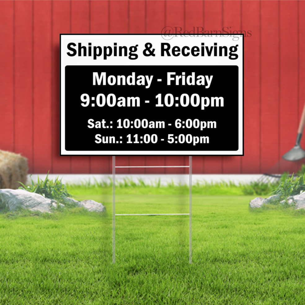 Personalized Shipping Receiving Indoor Outdoor Yard Sign with metal ...