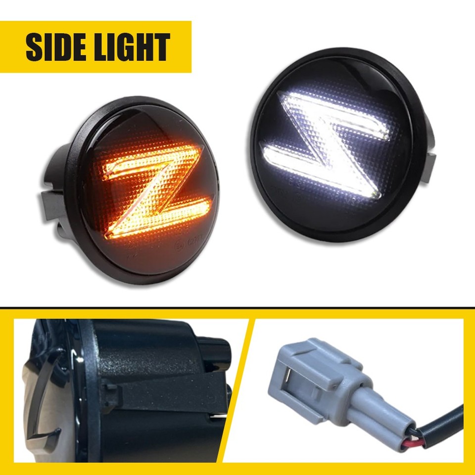 LED Side Marker Turn Signal Light Dynamic White Amber for 2010-2020 ...