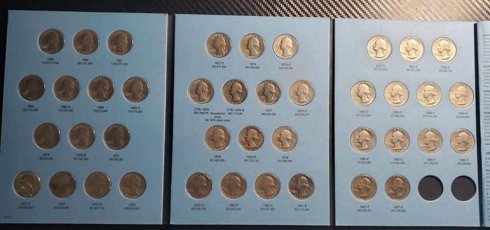 WASHINGTON QUARTER COLLECTION 1965-1987 COMPLETE | eBay
