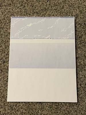 1100 Blank Check Stock Paper - Check on Top - Blue Marble | eBay