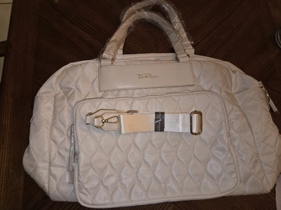Bella Russo 18” Weekender Quilted Duffel Bag White With Dustbag | eBay
