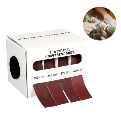 4pc Sandpaper Drawable Emery Cloth Roll Metal Glass Carpentry Sanding ...