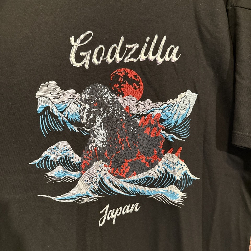 Godzilla T-Shirt Mens L Hokusai Mt Fuji Shin TOHO Minus One Large Japan ...