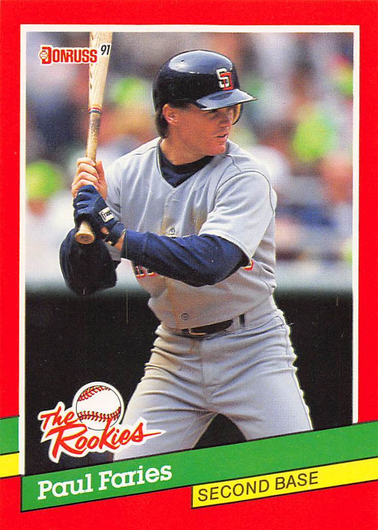 Paul Faries 1991 Donruss The Rookies 16 San Diego Padres Rookie ...