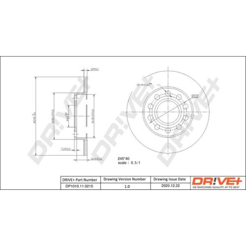 Dr!ve+ Disque de frein pour AUDI SEAT VW DP1010.11.0215 | eBay