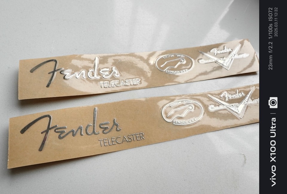 2Pcs Self-Adhesive Metal Stickers For FENDER TELECASTER Guitar ...