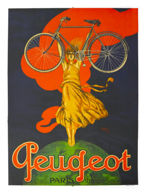 Bike Bicycle Woman Earth Paris Ad Advertising Cycles Poster Art Print ...