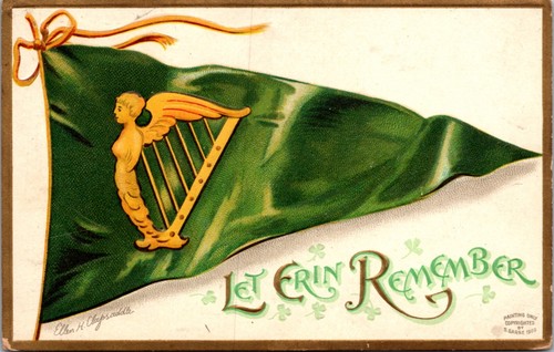 Clapsaddle St. Patrick's Day Postcard Irish Flag Let Eric Remember ...