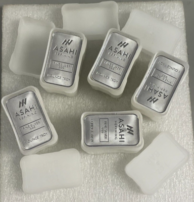 Lot of 100 Silver 1 oz Silver Asahi .999 Fine Silver Bars | eBay