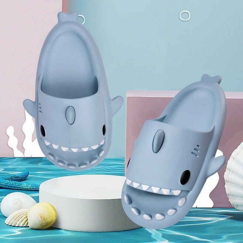 Cloud Shark Slides Adult Cartoon Funny Slides Cute Shark Slippers for ...